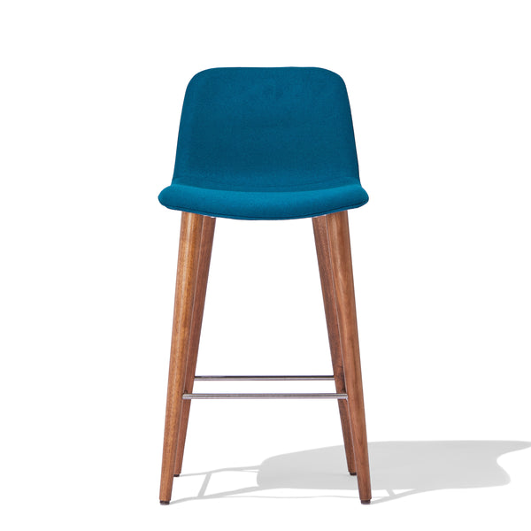 Mackay Modern Counter Stool with Walnut Legs - Gingko Furniture